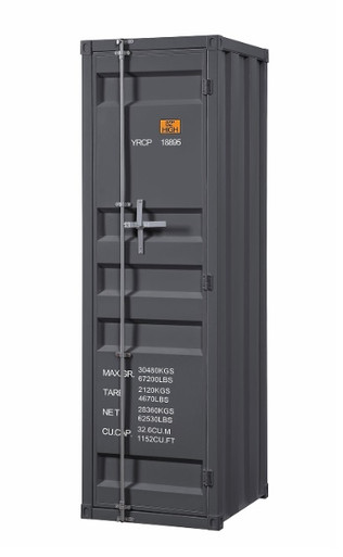 Shipping Container Gray Metal Wardrobe