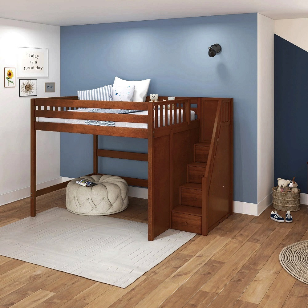 Queen loft bed with stairs store