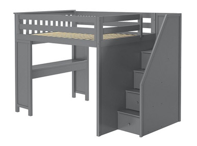 Rylan Gray Full Size Loft Bed with Desk