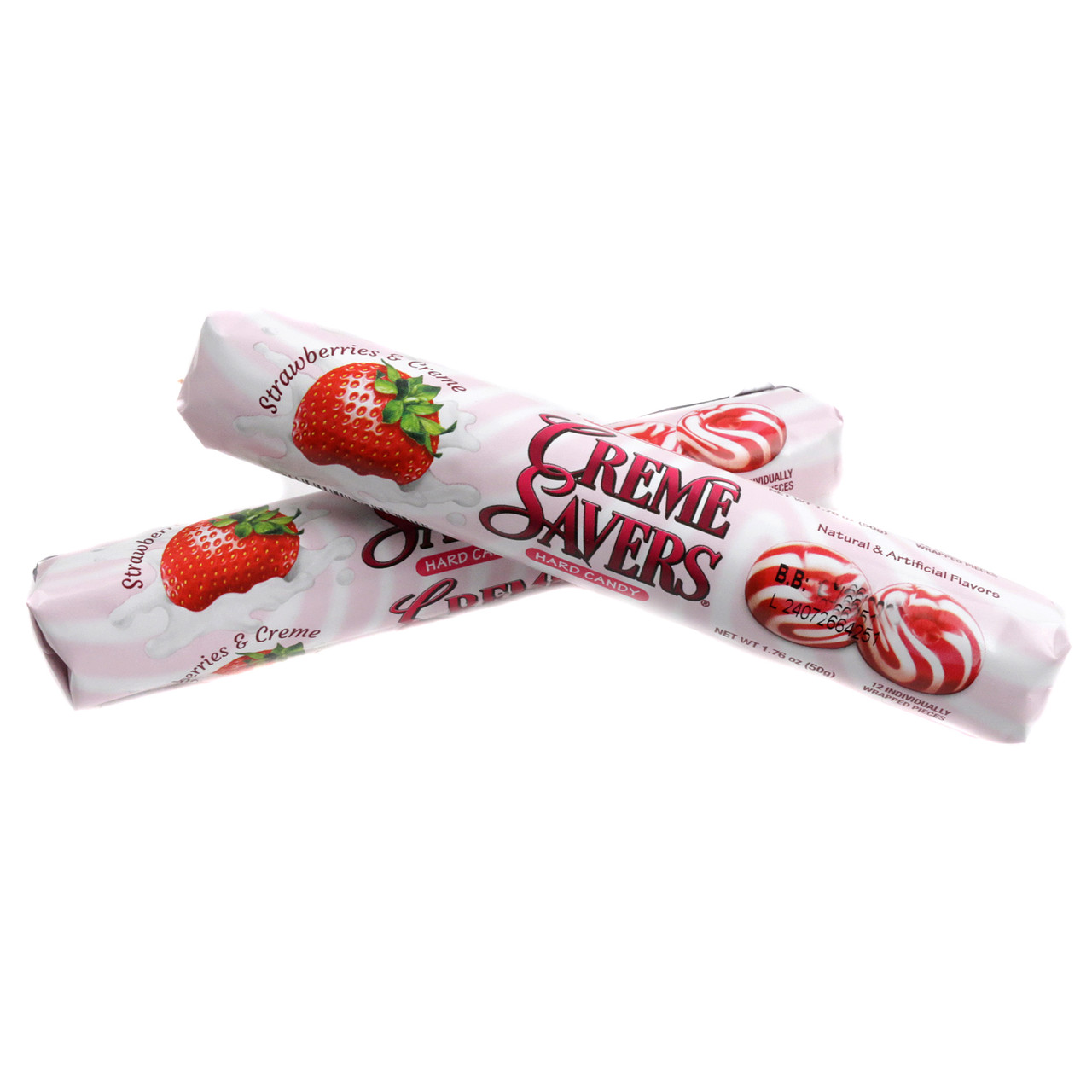 Creme Savers Strawberry & Creme Hard Candy Rolls 24 Pack | Candy ...