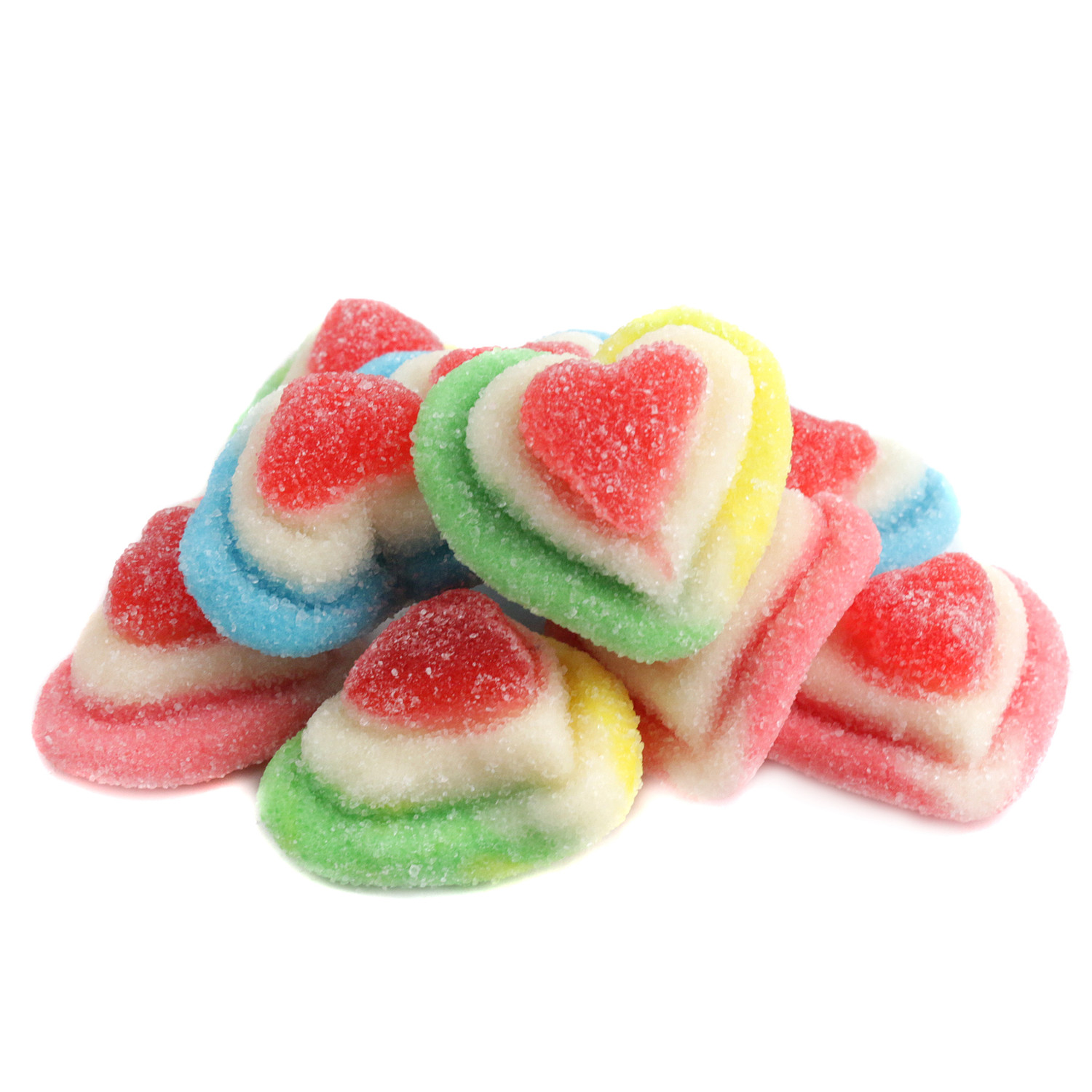 Gummy Hearts Triple Layer Rainbow Valentine Candy for Parties and Events