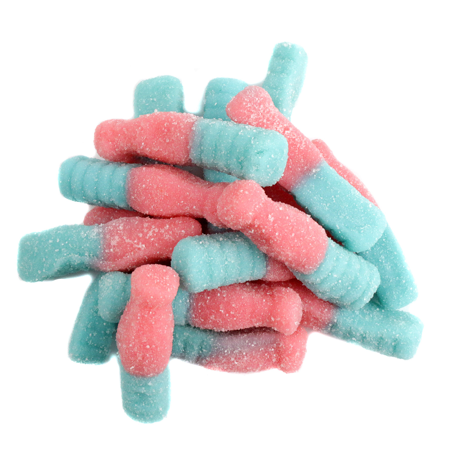 Gummy Bubble Gum Cola Bottles Pink Sugar Coated Bulk Gummy Candy
