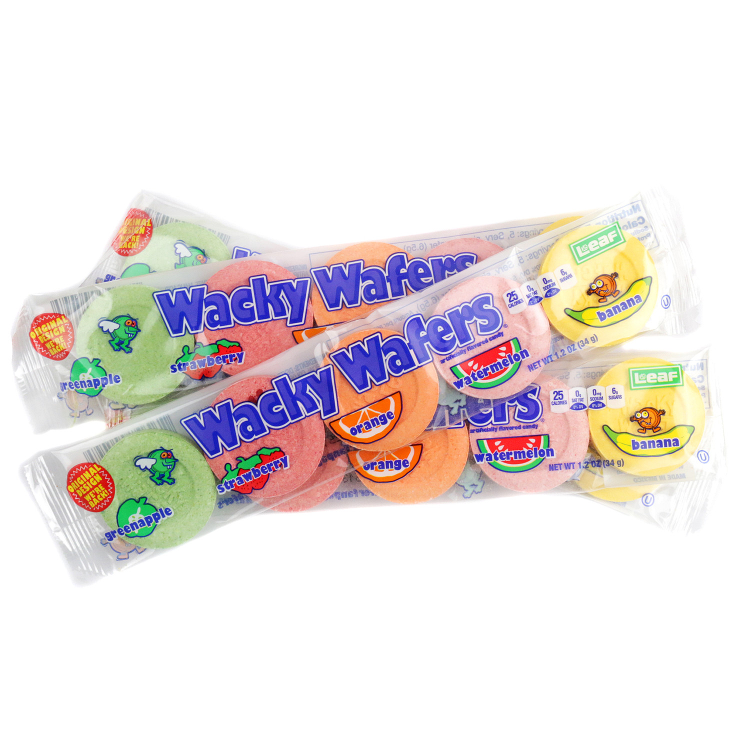 Wacky Wafers 24 Pack Retro Fruit Candy for Nostalgic Snacking