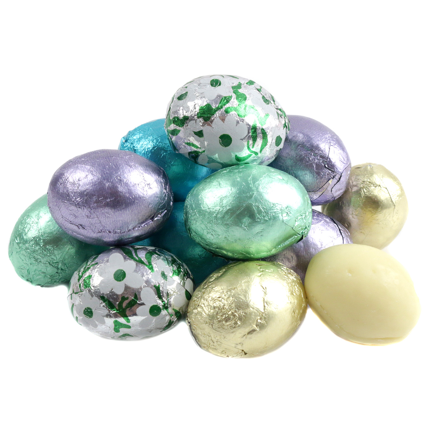 White Chocolate Easter Eggs Bulk Premium Foil Wrapped Candy