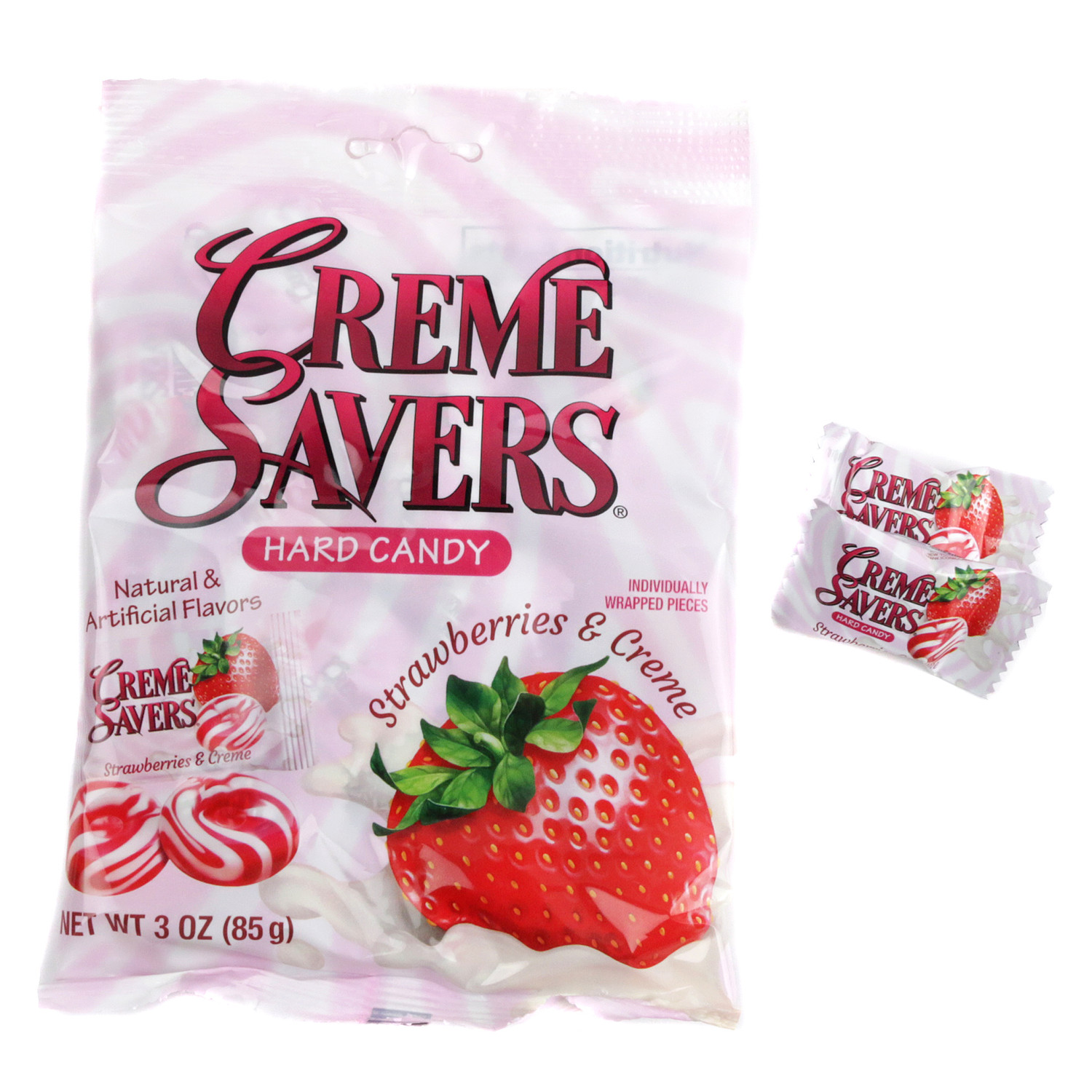 Candy | Creme Savers Strawberry & Creme Hard Candy 3oz Bag