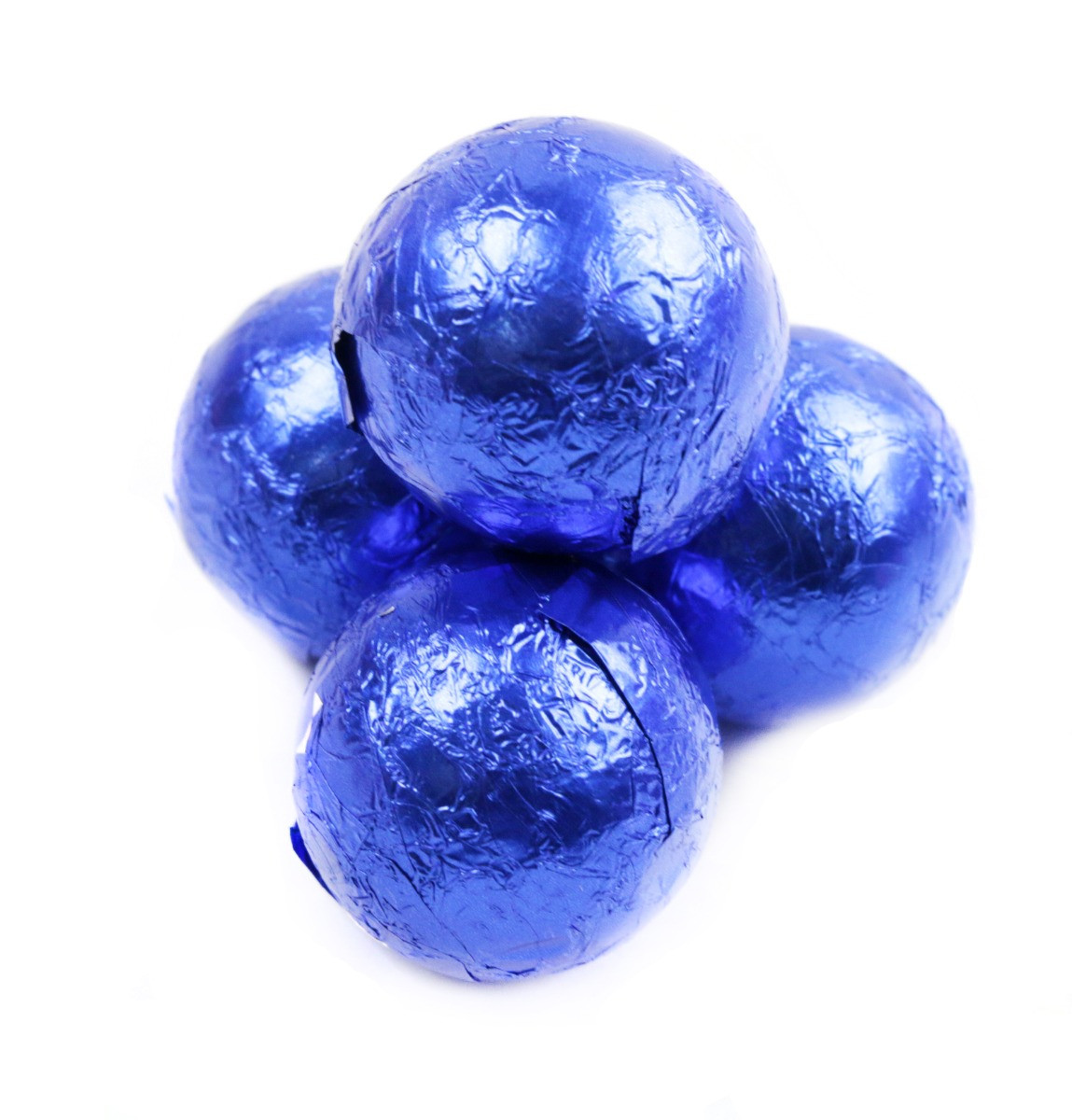 Blue Foil Chocolate Balls Bulk Milk Chocolate for Events and Holidays