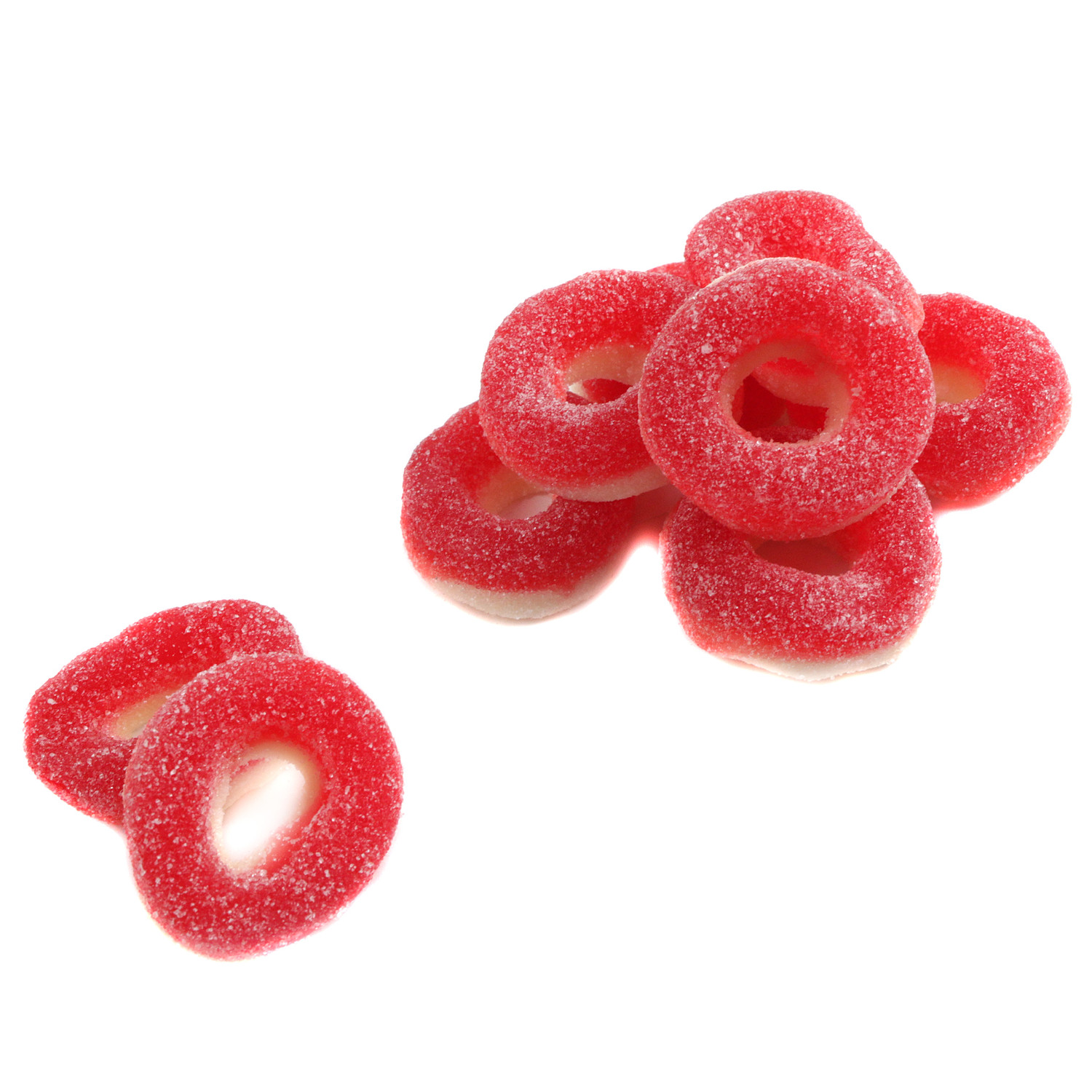 Cherry Gummy Rings Sweet Red and White Bulk Candy for Parties