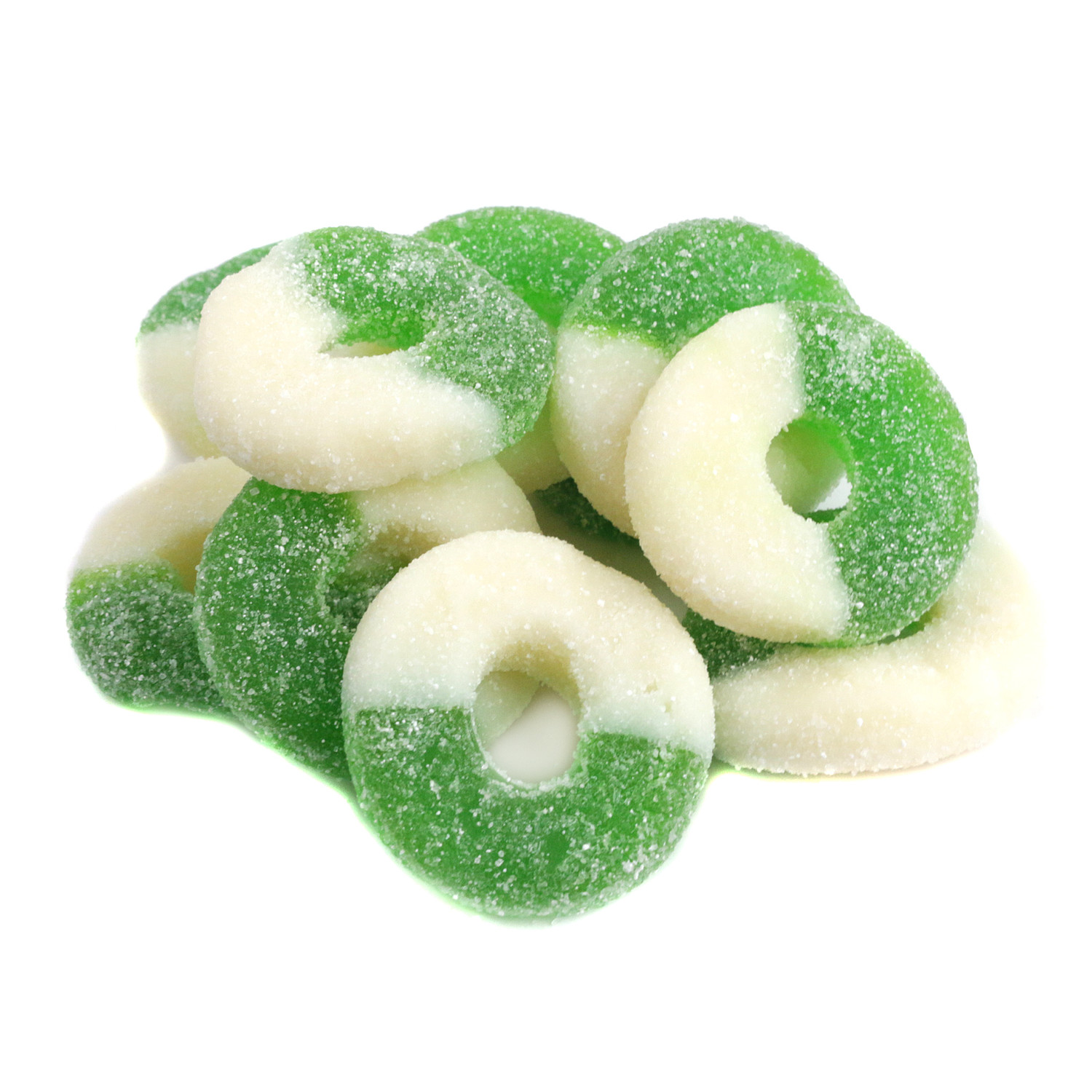 Gummy Apple Rings Bulk Green and White Apple Flavored Candy