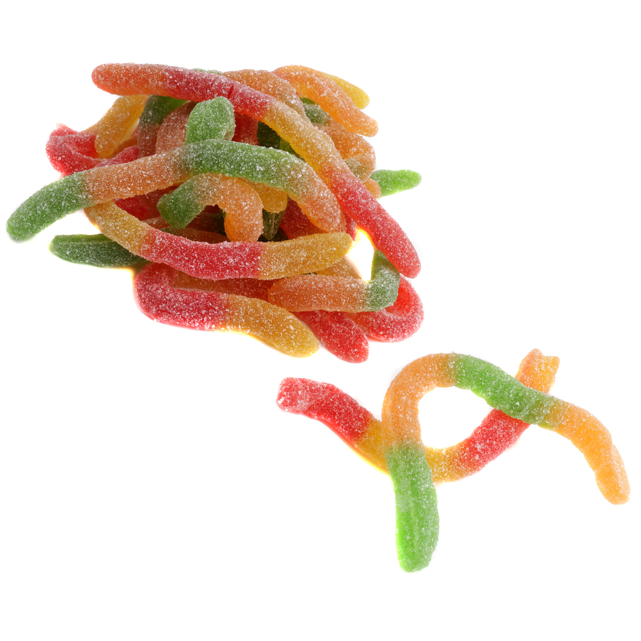 Sour Worms Bulk Rainbow Gummy Candy with Tangy Fruit Flavors