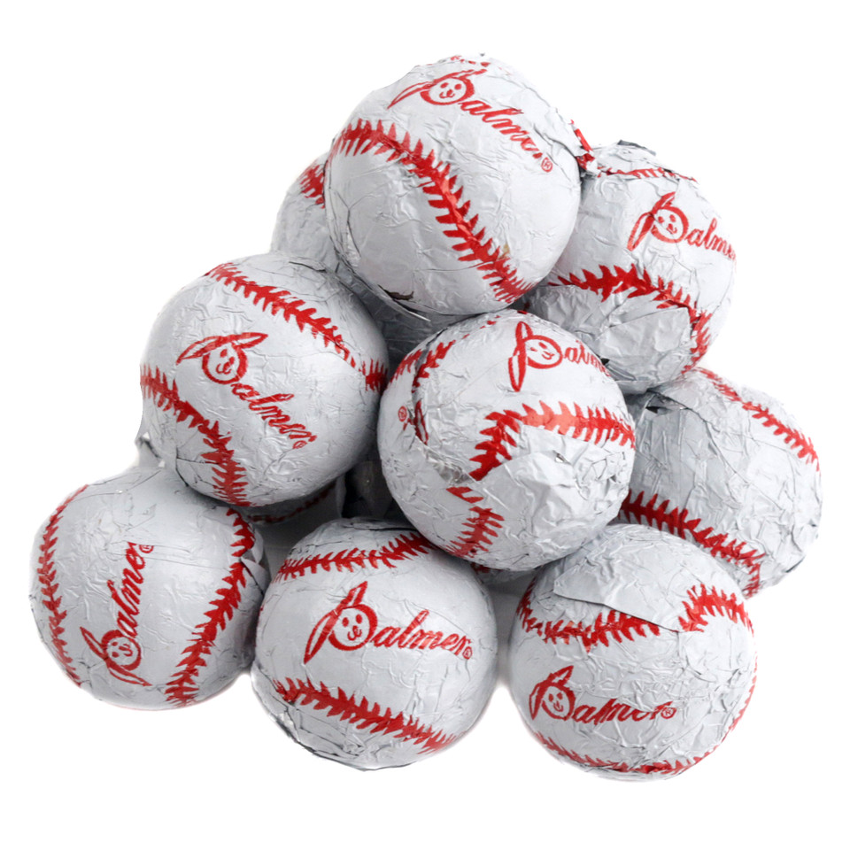 Chocolate Flavored Baseballs Bulk Foil Wrapped Sports Candy