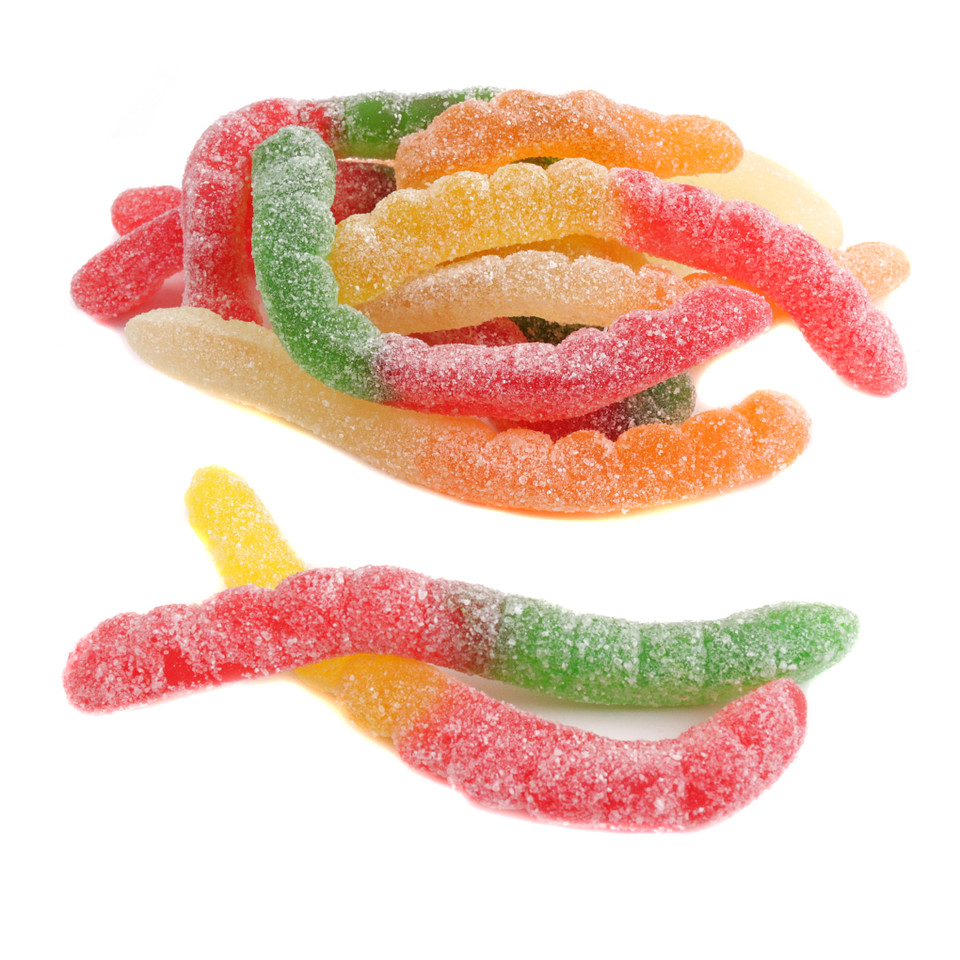 Sour Worms Bulk Rainbow Gummy Candy with Tangy Fruit Flavors