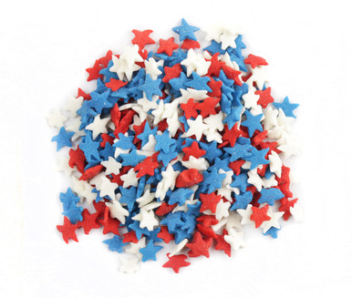 Red White and Blue Star Shaped Sprinkles for Patriotic Treats