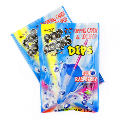 Candy | Pop Rocks Dips Blue Raspberry 18 Pack