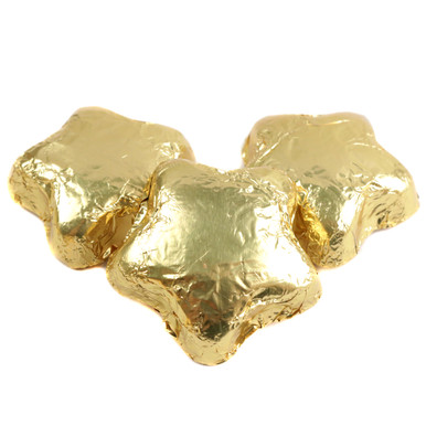 Chocolate Stars - Gold Foil Wrapped Milk Chocolate for Holiday Parties
