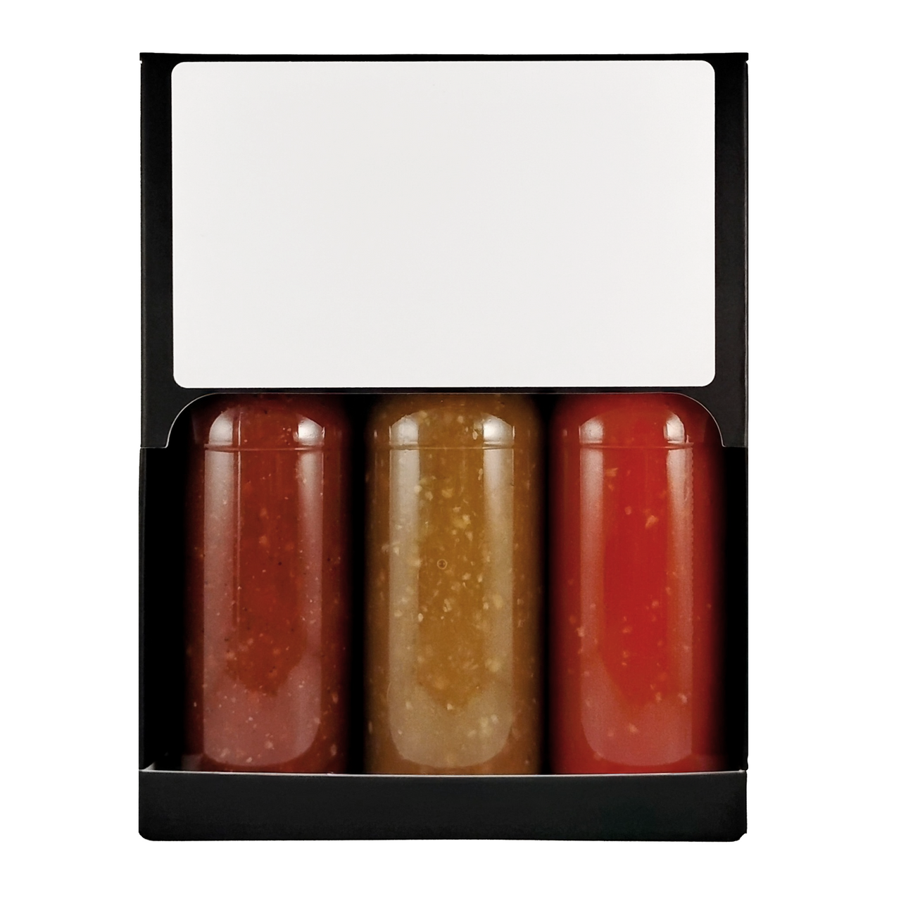 HSGP Matte Black Gift Boxes for Three 5oz Hot Sauces