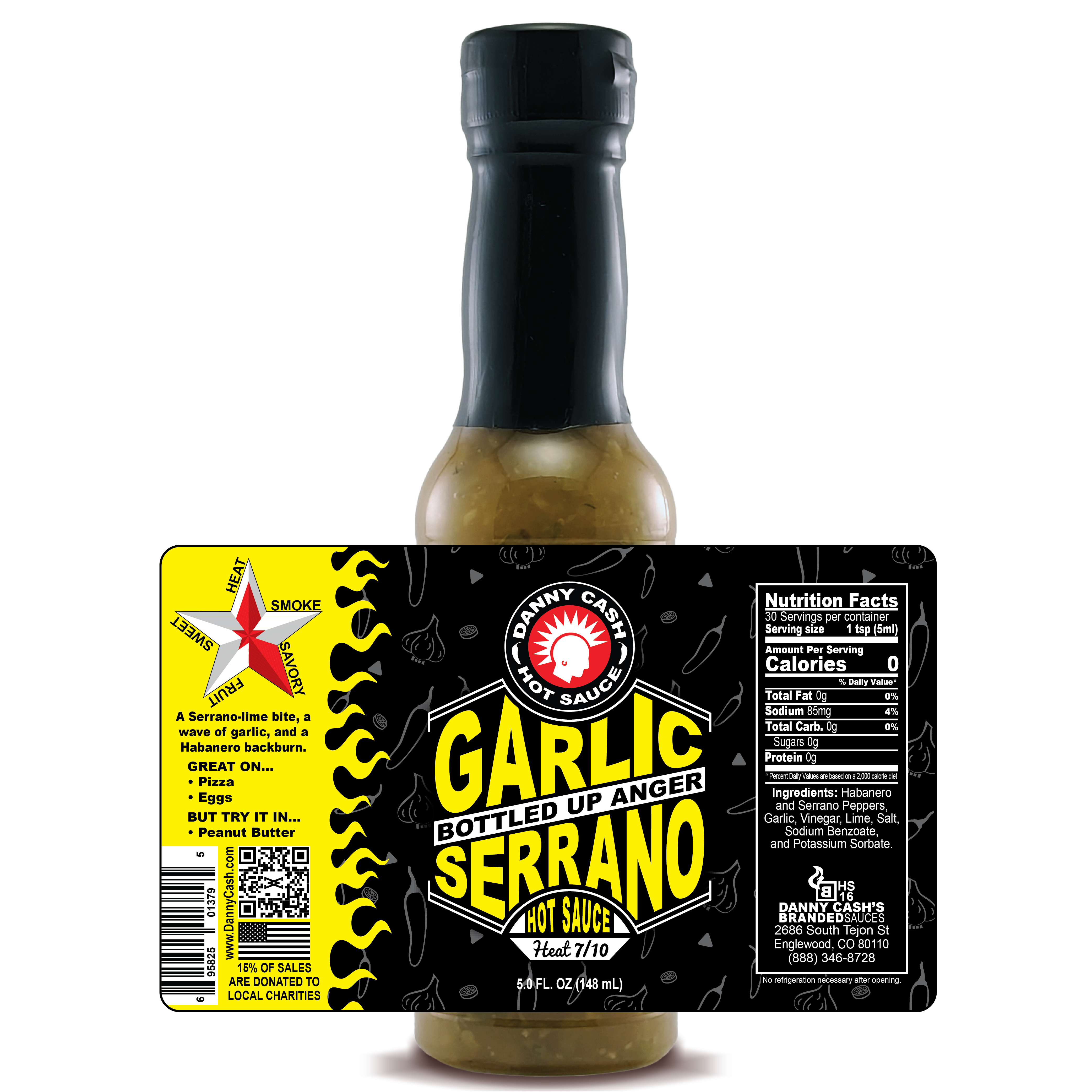DC16 Danny Cash Garlic Serrano Hot Sauce