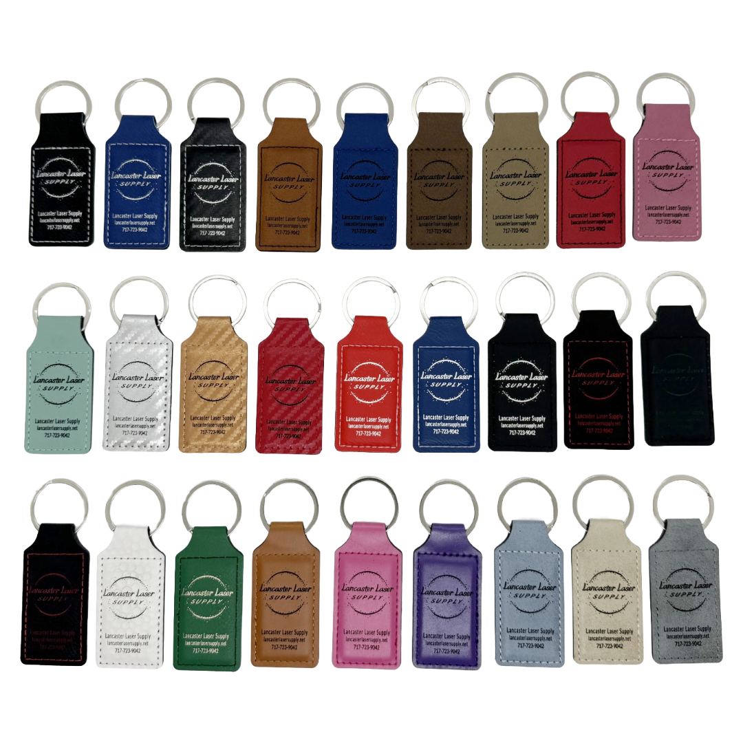 Leatherette Rectangle Keychain
