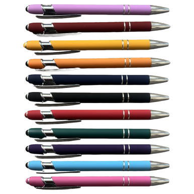 Rubberized Soft Touch Pen with Stylus
