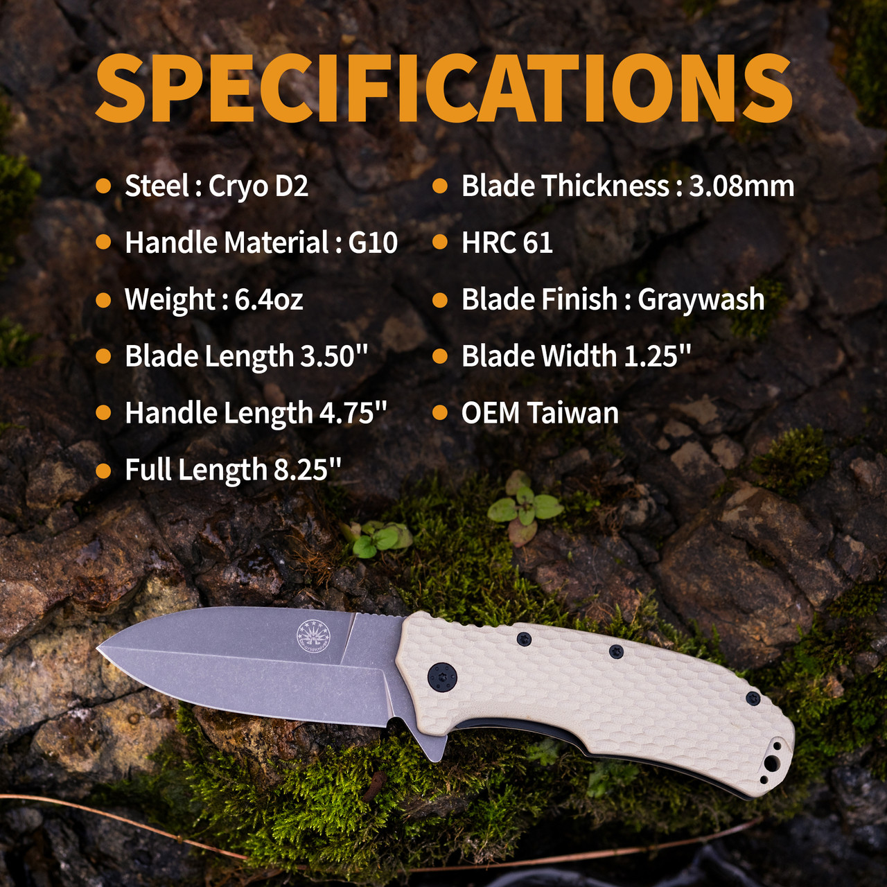 RAPID FIRE STINGER KNIFE - Coyote | Off-Grid Knives