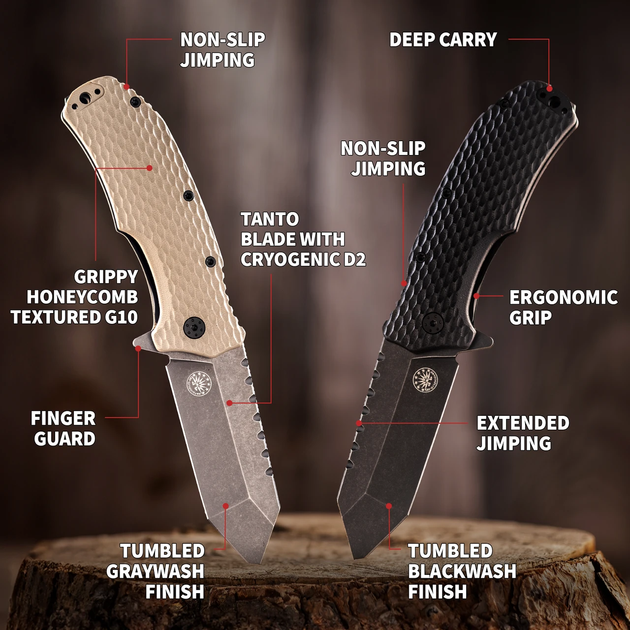 SHARP RAPID FIRE VIPER KNIFE - Blackout | Off-Grid Knives