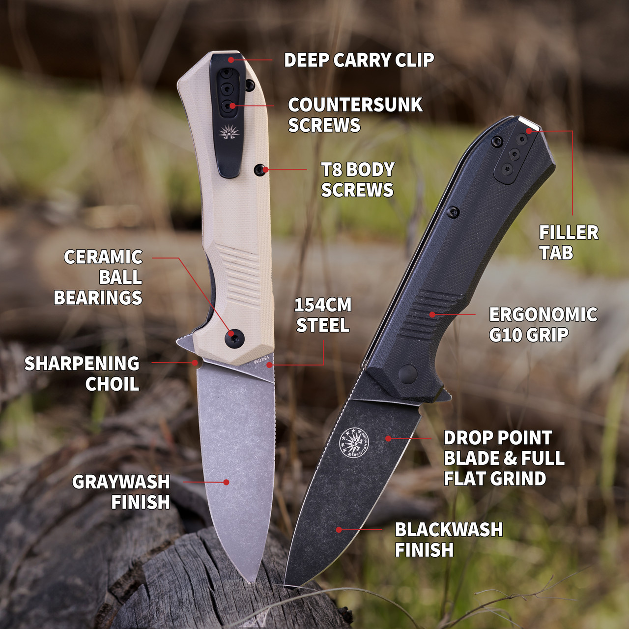 STINGER EDC - Drop Point - Blackout | Off-Grid Knives