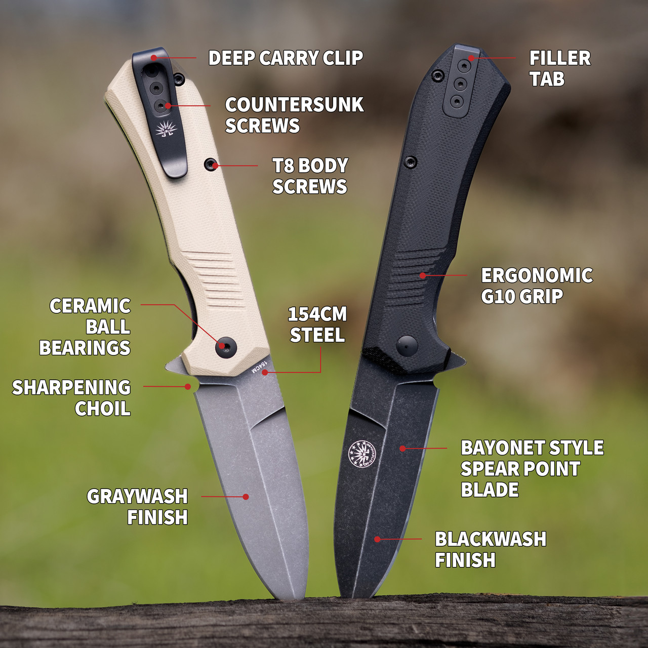 STINGER EDC - Spear Point - Blackout | Off-Grid Knives