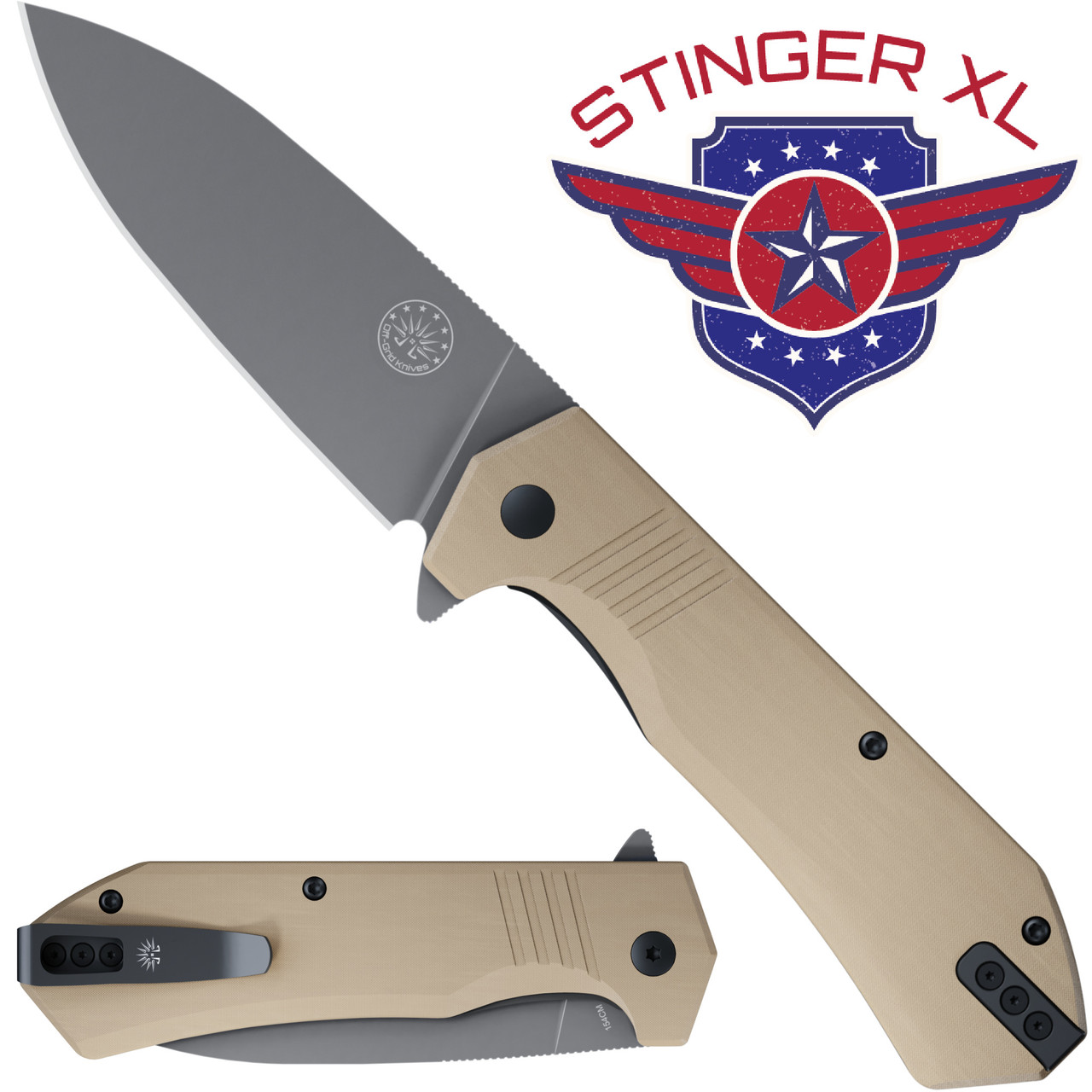 STINGER XL - Drop Point (Coyote) Knives | Off-Grid Knives