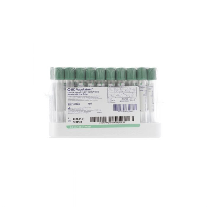 BD® 367886 Vacutainer™ Plus Plastic Heparin Blood Collection Tubes with ...