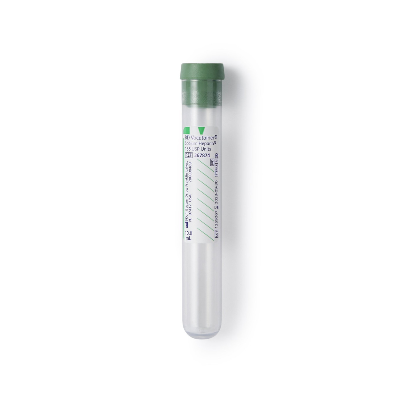 BD® 367874 Vacutainer™ Plus Plastic Heparin Blood Collection Tubes with ...