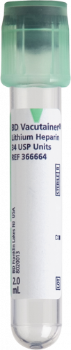 BD® 366664 Vacutainer™ Plus Plastic Heparin Blood Collection Tubes with ...