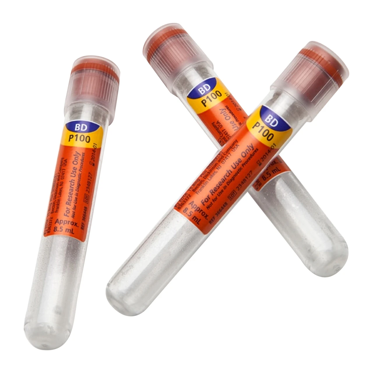 BD® (366448) P100 Blood Collection Tube, 8.5 mL Draw Volume, 16 x 100 ...