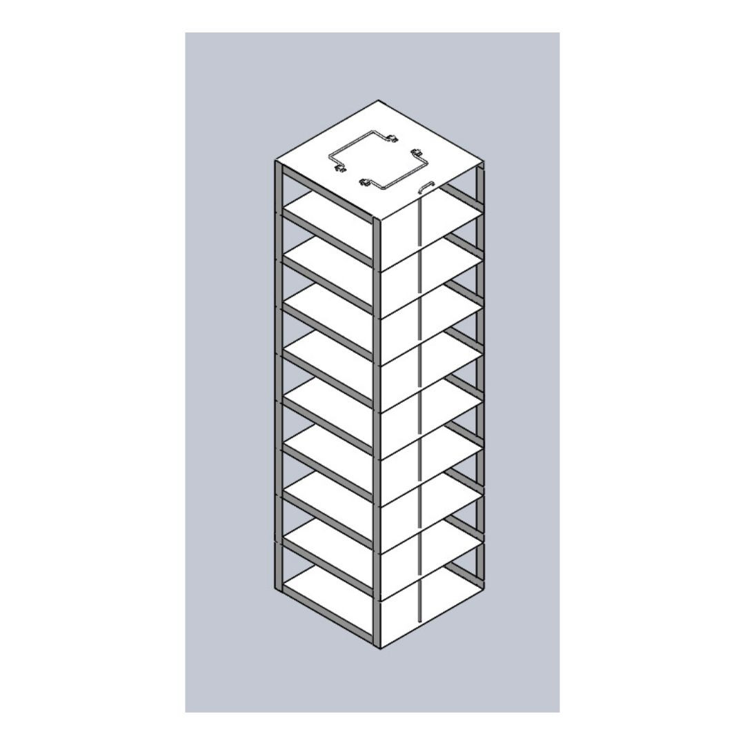 Vertical Rack for 96-Well Microtube Boxes, Holds 9 Boxes