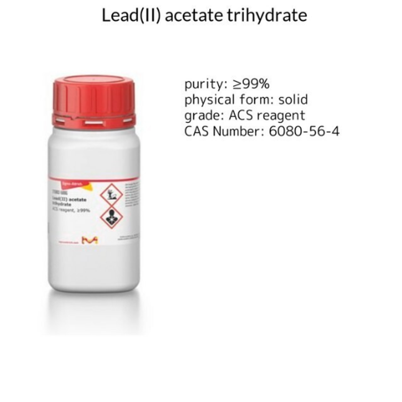 Lead(II) acetate trihydrate, 1 X 2.5 kg (215902-2.5KG) | MilliporeSigma® (Sigma-Aldrich)