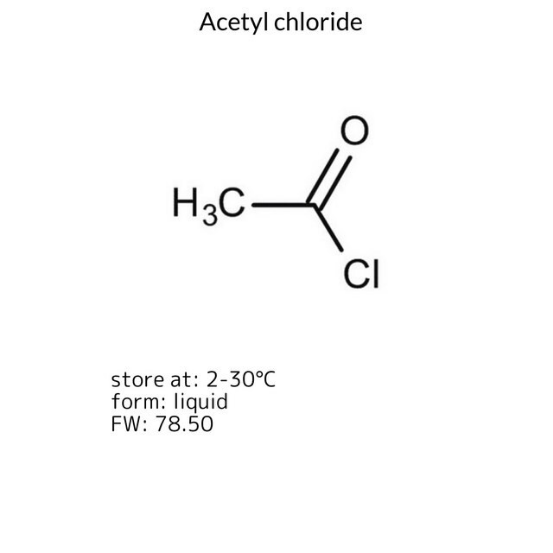 Acetyl chloride, 1 X 100 mL (8222520100) | MilliporeSigma® (Sigma-Aldrich)