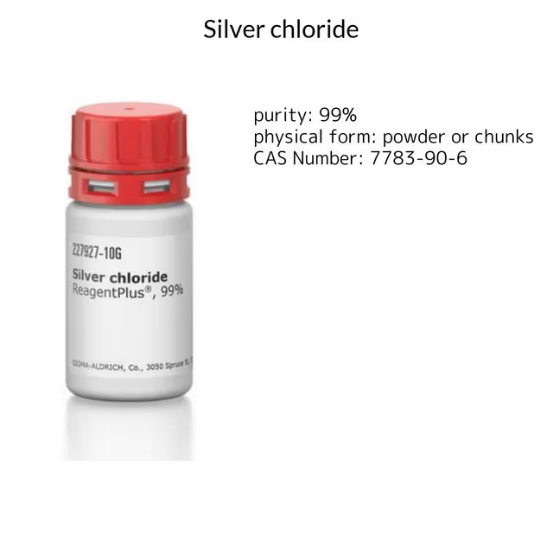 Silver chloride, 1 X 100 g (227927-100G) | MilliporeSigma® (Sigma-Aldrich)