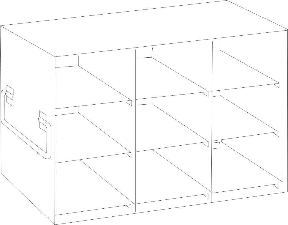 Upright Freezer Racks for 100-Cell Hinged Plastic Storage Boxes, Holds ...