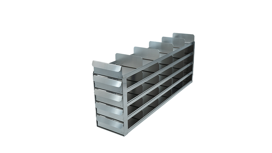 Upright Sliding Tray Freezer Rack for 2" Boxes, 5 x 5 Configuration, 25 ...