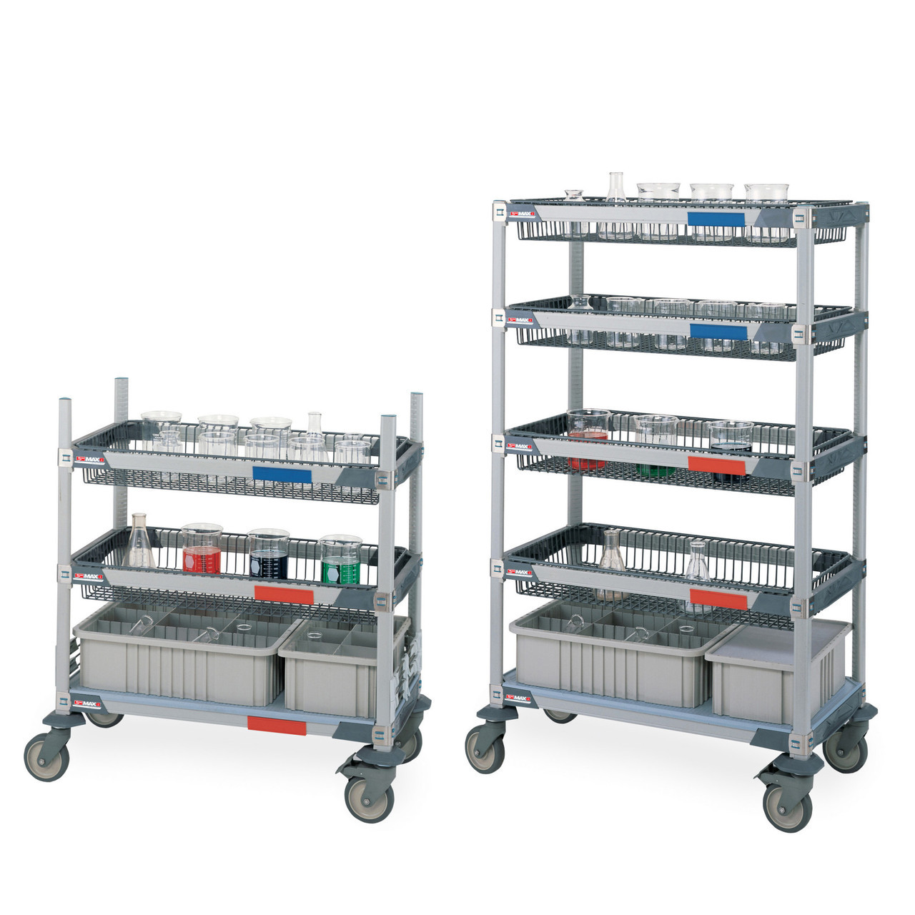 Metro™ GWBX3-1 MetroMax™ i Glassware Basket Carts, 18" x 36", 40"