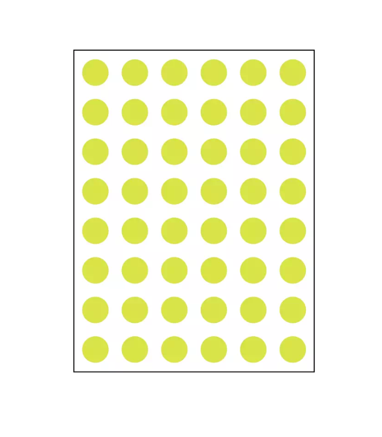 Label, Color Coded Dot – Sheet Form - 1/4" | ALKALI SCIENTIFIC