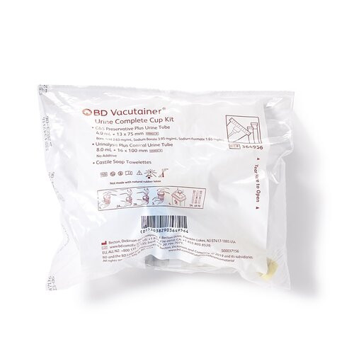 BD® 364956 Vacutainer™ Urine Specimen Collection Kit, 8mL Draw Volume ...