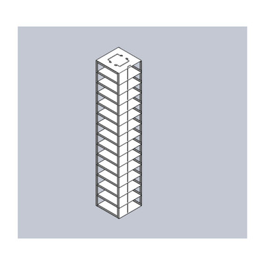 Stainless Steel Vertical Rack for SBS formatted boxes, Holds 14 boxes