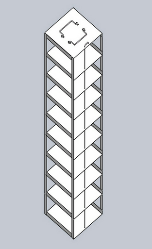 Vertical Freezer Half (Slim) Rack for 3" boxes, Holds 6 boxes