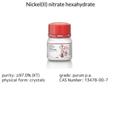 Nickel(II) nitrate hexahydrate, 1 X 1 kg (72253-1KG) | MilliporeSigma® (Sigma-Aldrich)
