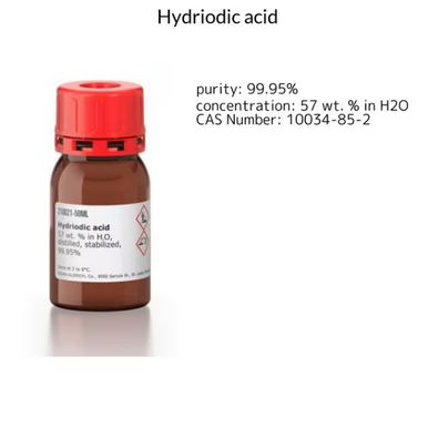 Hydriodic acid, 1 X 250 mL (210021-250ML) | MilliporeSigma® (Sigma-Aldrich)