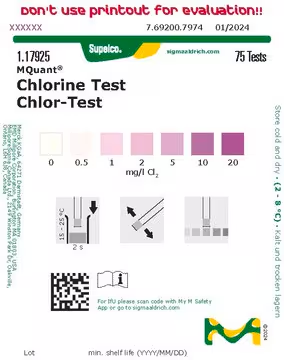 Chlorine Test, 75 tests (1179250001) | MilliporeSigma® (Sigma-Aldrich)