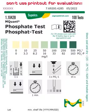 Phosphate Test, 1 X 100 tests (1104280001) | MilliporeSigma® (Sigma ...