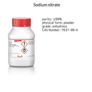 Sodium nitrate, 1 X 500 g (799351-500G) | MilliporeSigma® (Sigma-Aldrich)