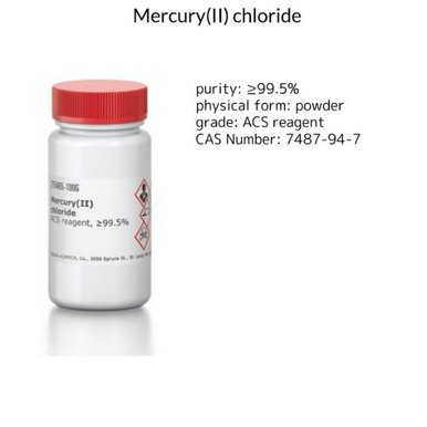 Mercury(II) chloride, 1 X 500 g (215465-500G) | MilliporeSigma® (Sigma ...