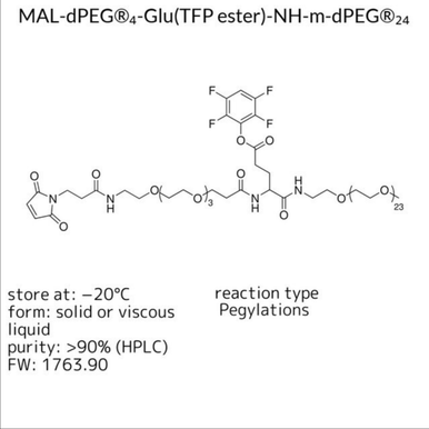 MAL-dPEG®₄-Glu(TFP ester)-NH-m-dPEG®₂₄, 1 X 50 mg (QBD11581-50MG) | MilliporeSigma® (Sigma-Aldrich)