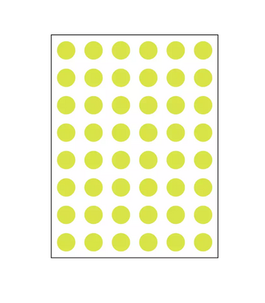 Label, Color Coded Dot – Sheet Form - 1/4" | ALKALI SCIENTIFIC